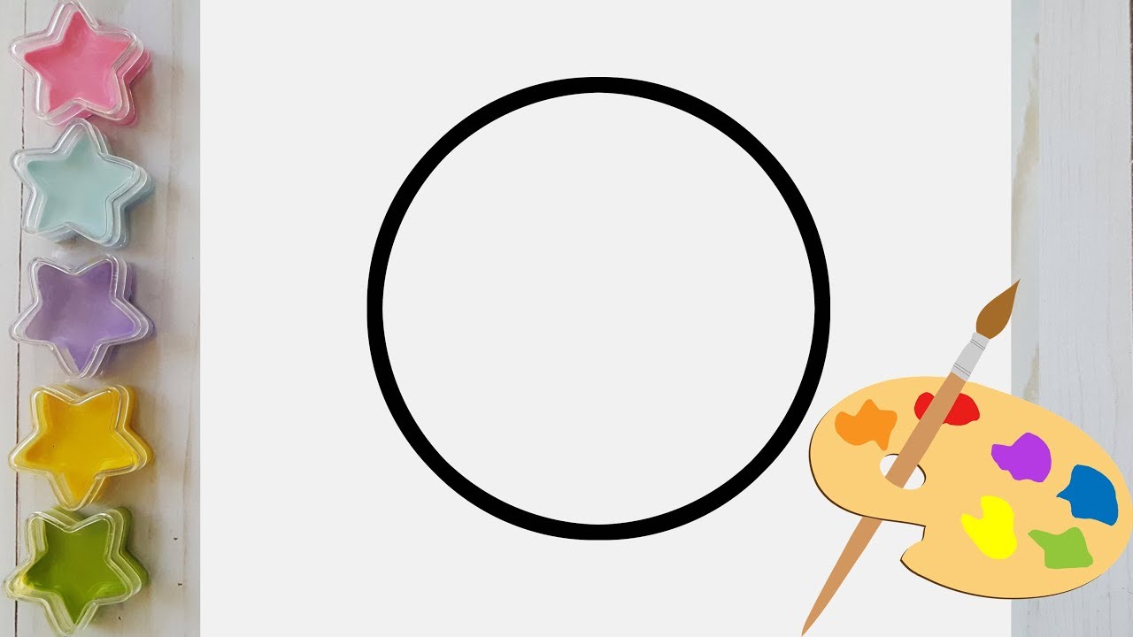 Coloring 6 Circles With Paint And Drawing Video For Kids And Toddlers ...