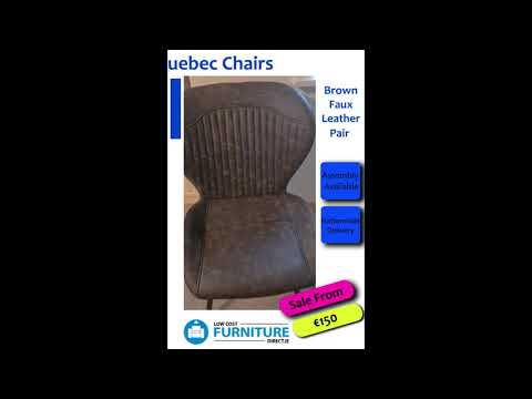 Quebec Chairs Brown Faux Leather - Low Cost Furniture Direct.ie - YouTube