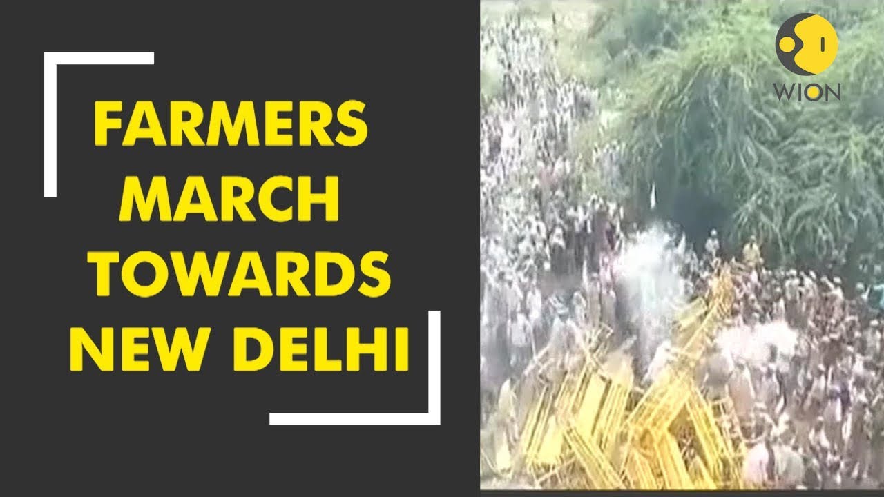 Thousands of Farmers march towards New Delhi - YouTube