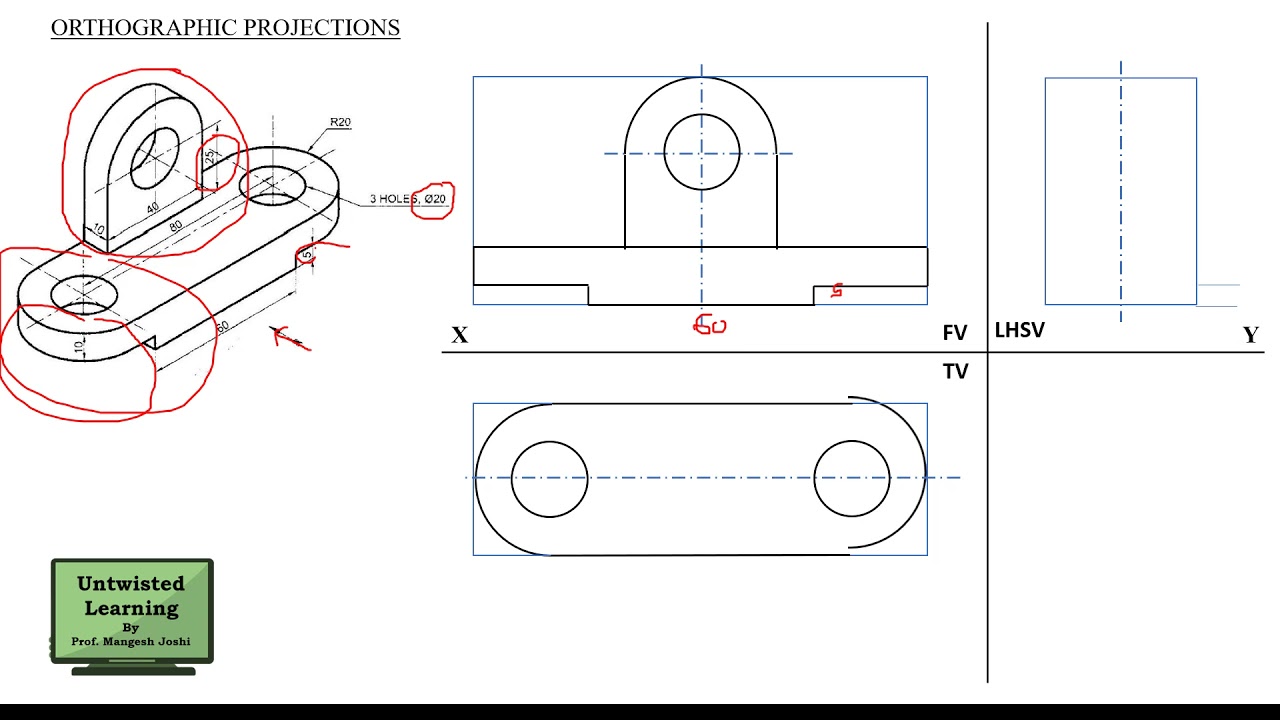 Orthographic Projection Problems Stepwise practice - YouTube