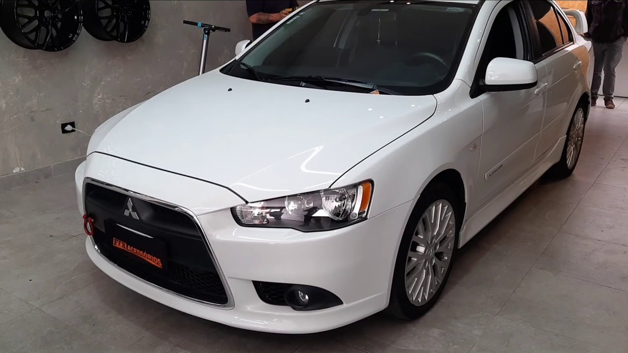 Mitsubishi Lancer Gt top instalação aerofólio big pintado na cor - YouTube