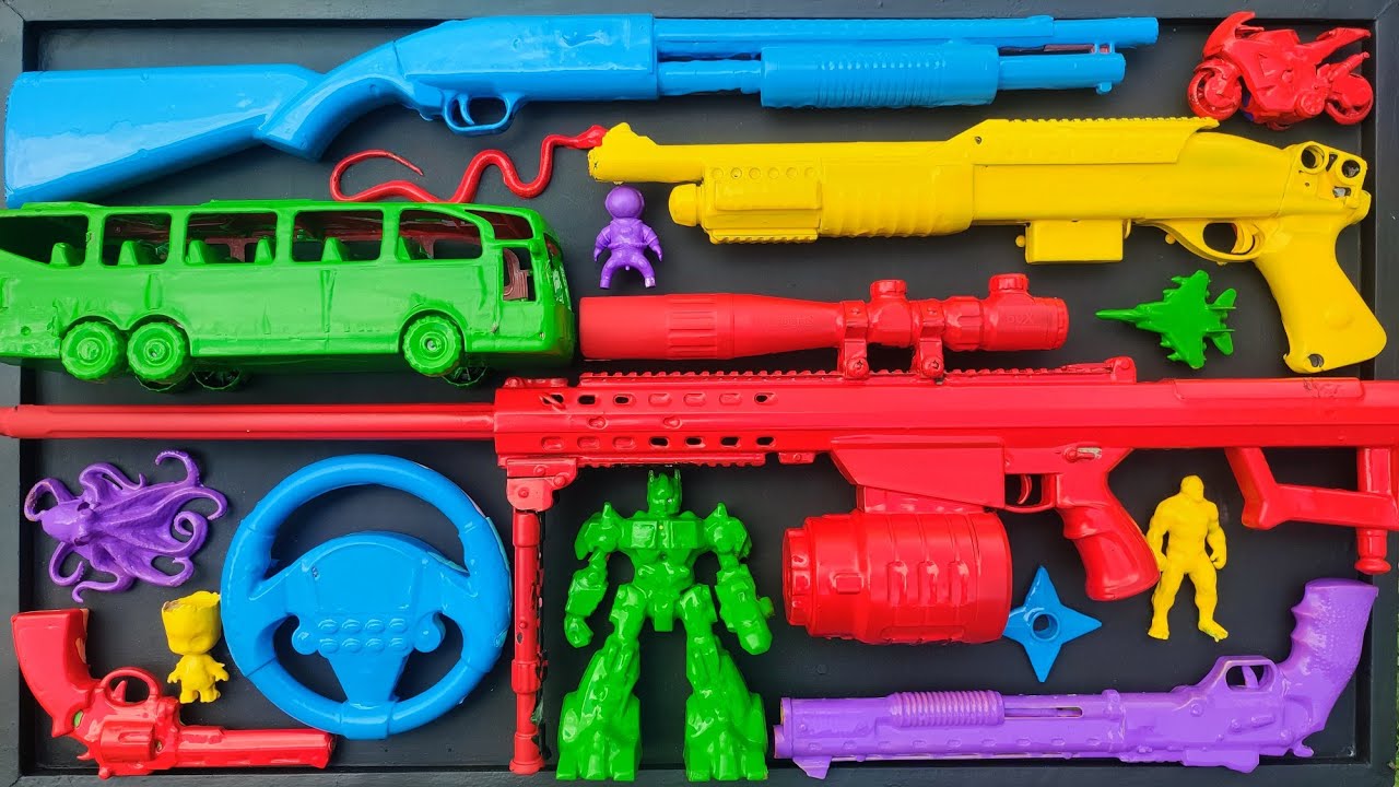 Membersihkan Sniper Rifle, AK47, Shotgun Ithaca 37, Glock Pistol, M16 ...