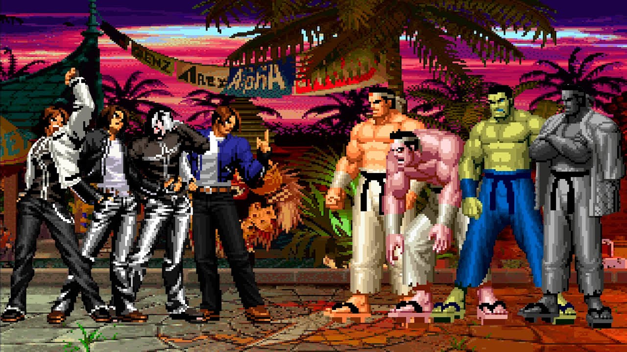 [KOF Mugen] Kyo Kusanagi Team vs Goro Daemon Team - YouTube