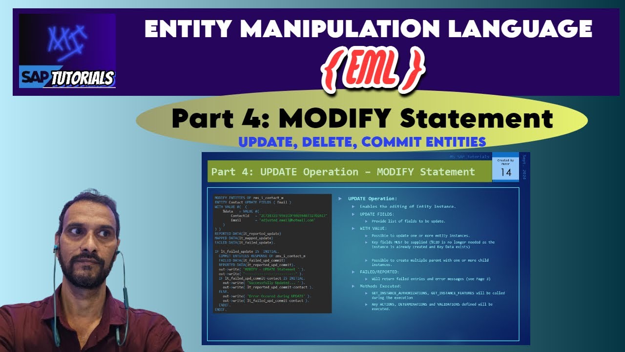 Part 4 : MODIFY Statement - UPDATE and DELETE - YouTube