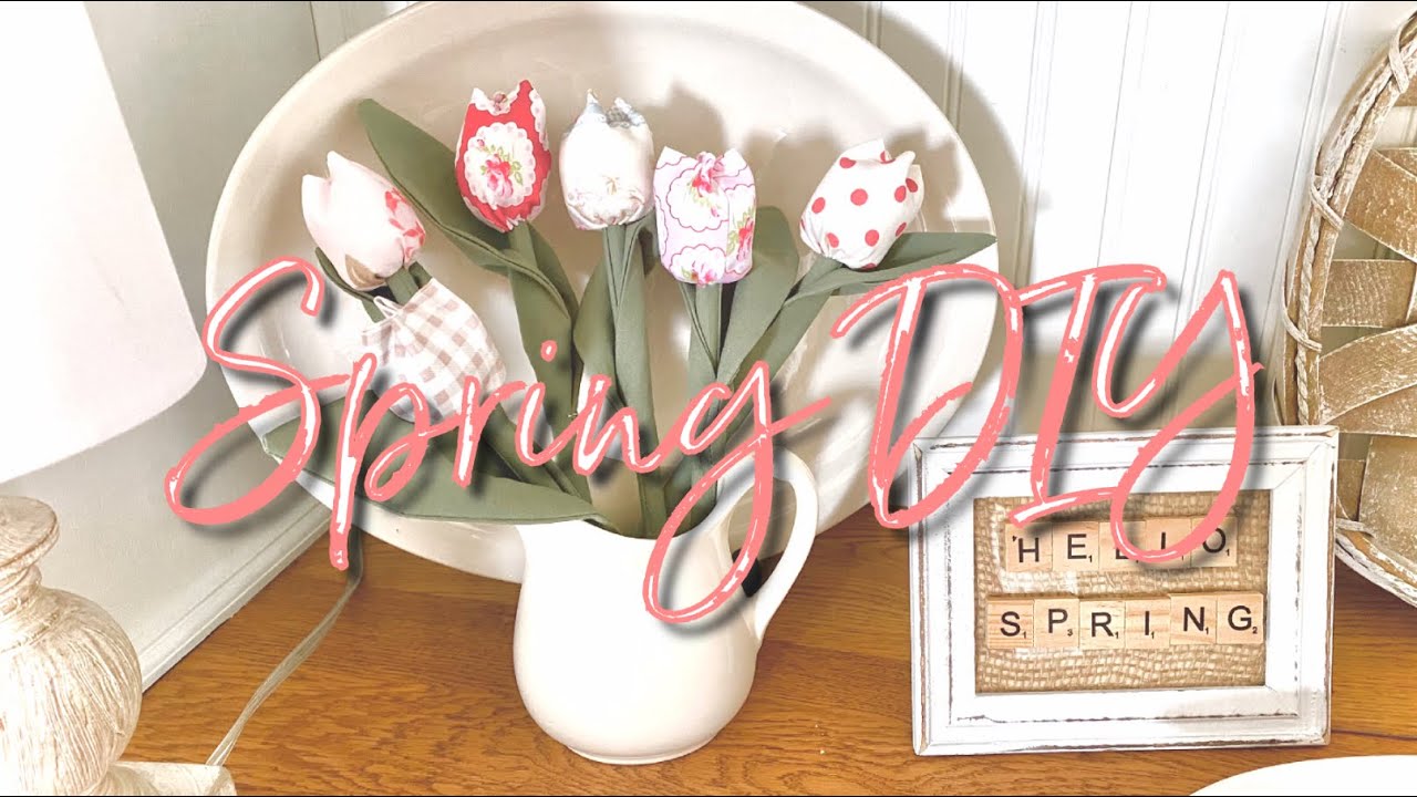 How to make fabric tulips Tutorial Create Sew farmhouse Spring decor ...