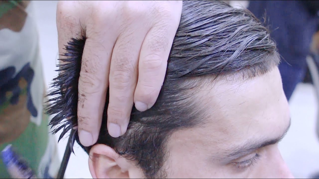 haircut with scissors! Learn men's haircuts! hair tutorial video - YouTube