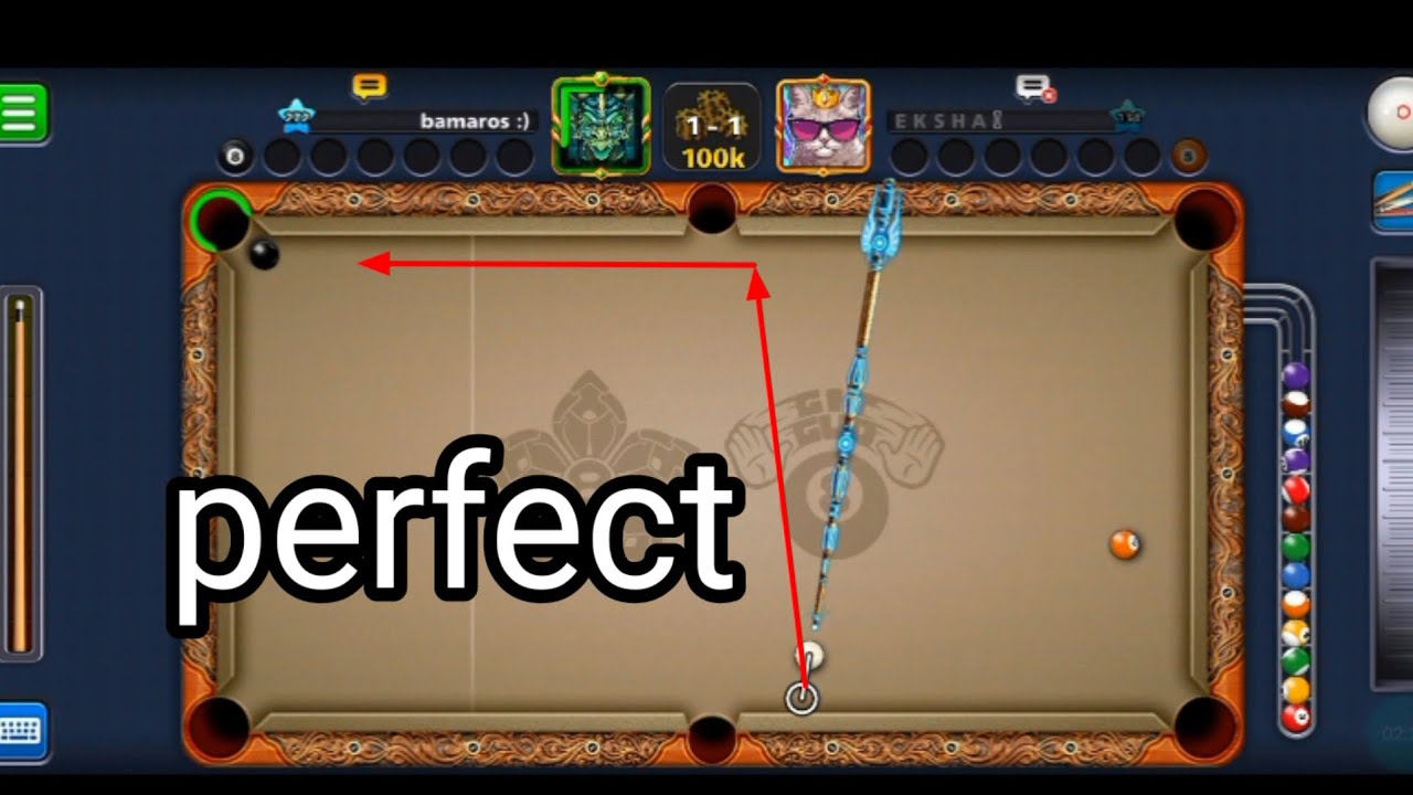 8 ball pool trick shoot bamaros - YouTube