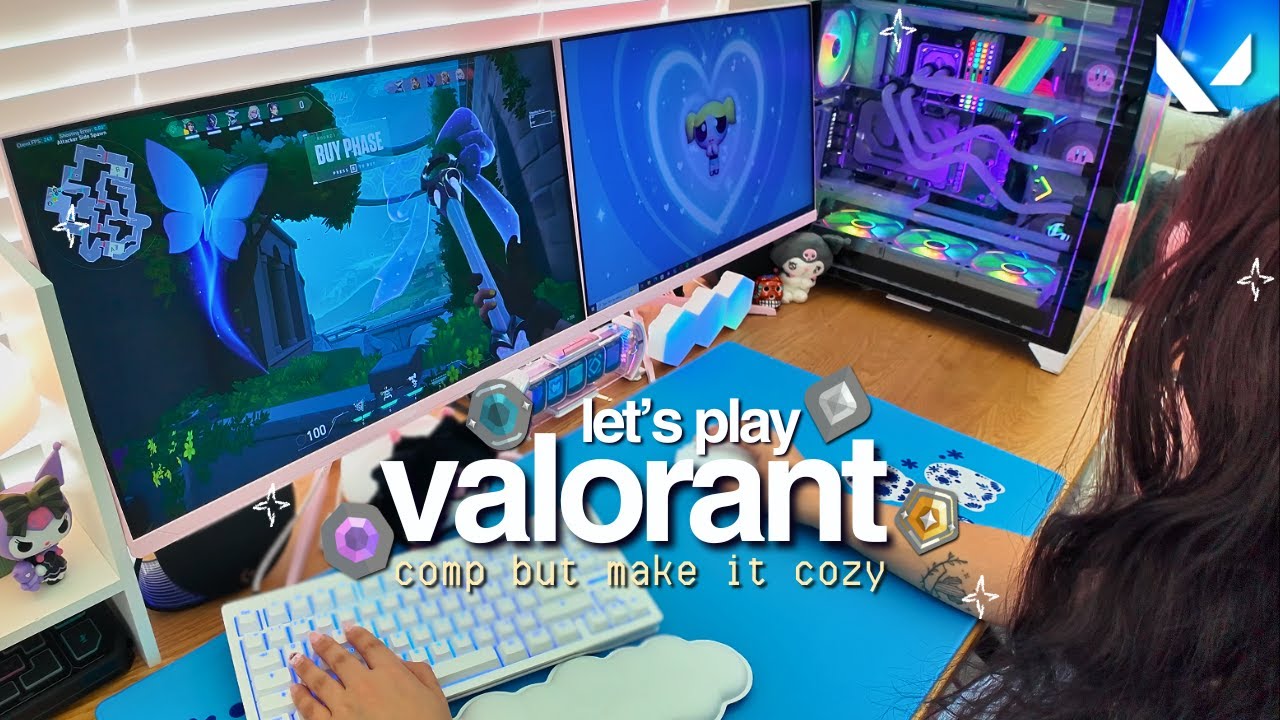 Cozy Valorant Comp 🎮 | Lofi Gaming ASMR 🎧 Blue Aesthetic Setup Vibes 💙 ...