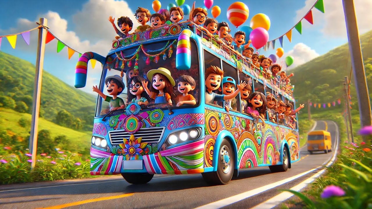 Wheels on the bus go round and round | Ice cream Truck | Nursery Rhymes ...