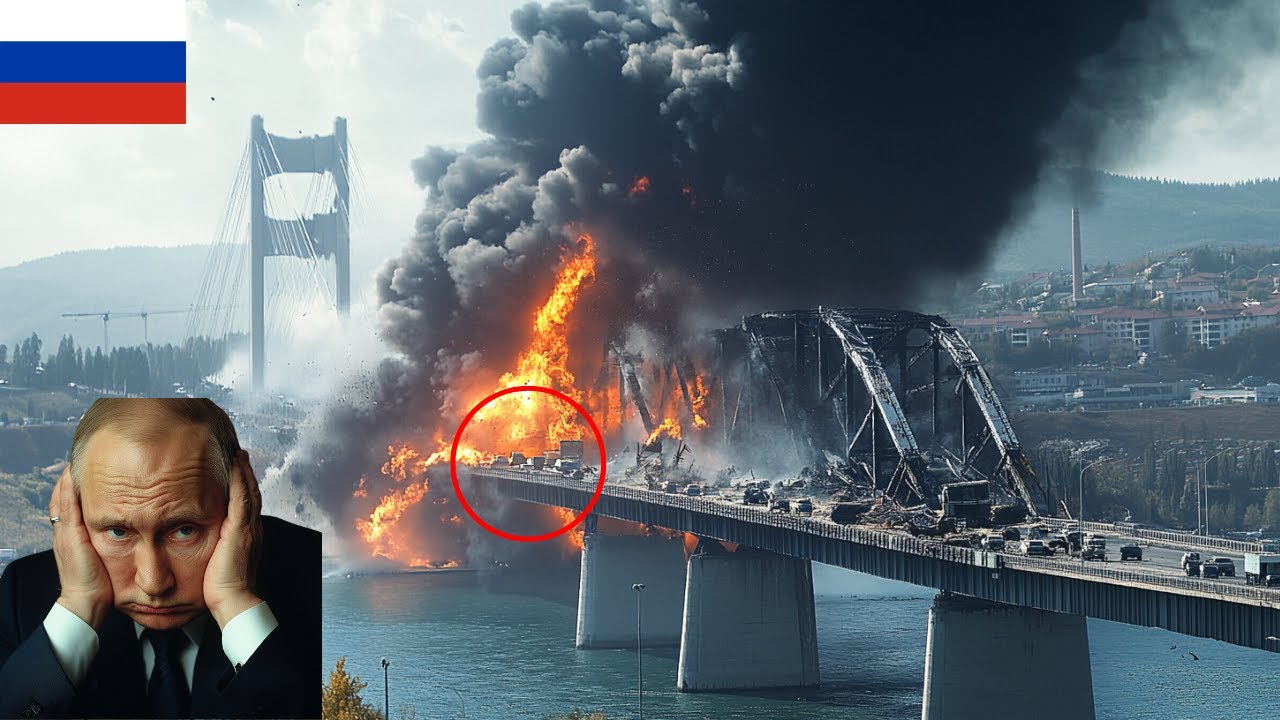 Crimean Bridge Collapses Forever! Ukrainian F-16 fighter jets drop 80 ...