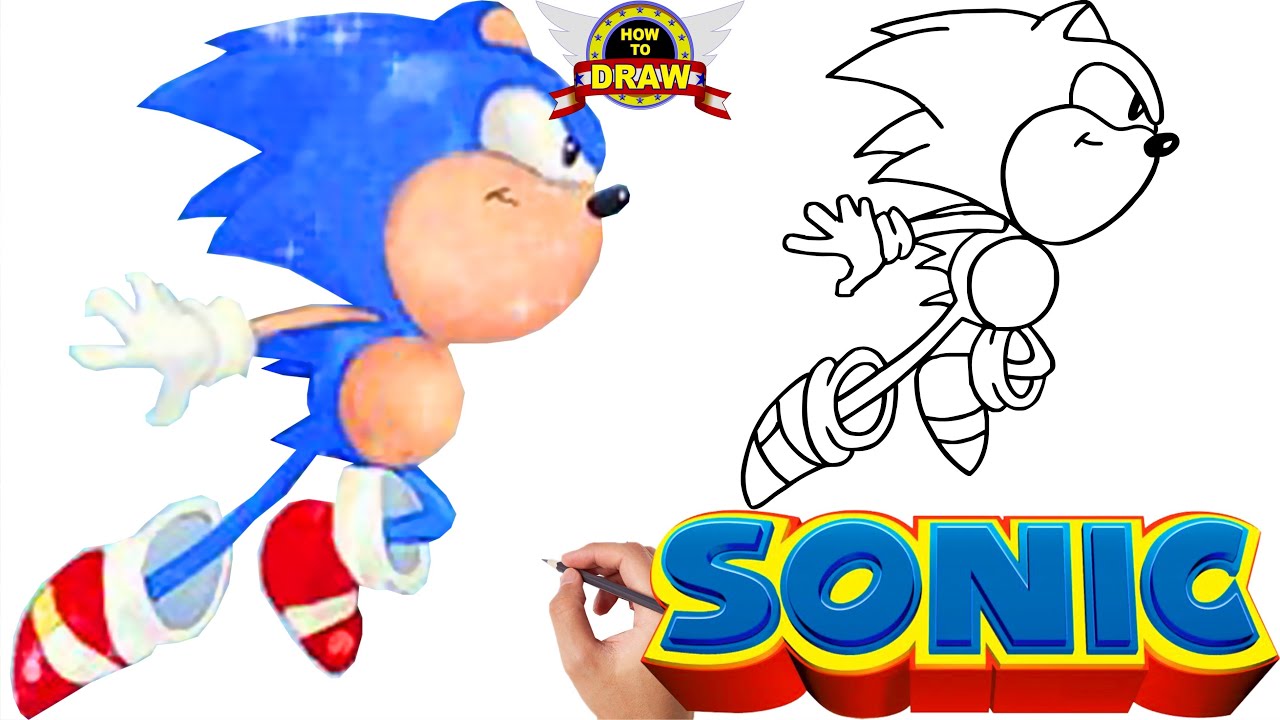 How to draw SONIC THE HEDGEHOG GAME SEGA - YouTube