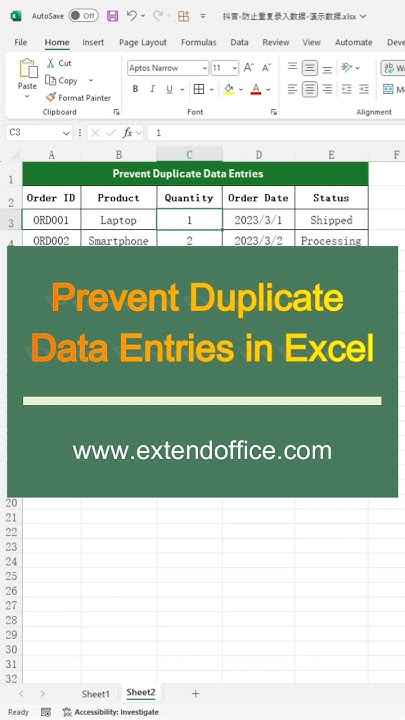 Prevent duplicate data entries in Excel #excel #exceltips - YouTube