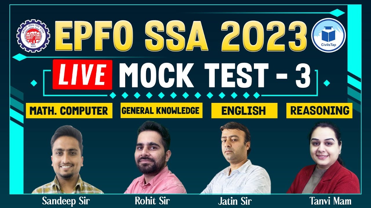 EPFO SSA 2023 | MOCK TEST - 3 | Civilstap - YouTube