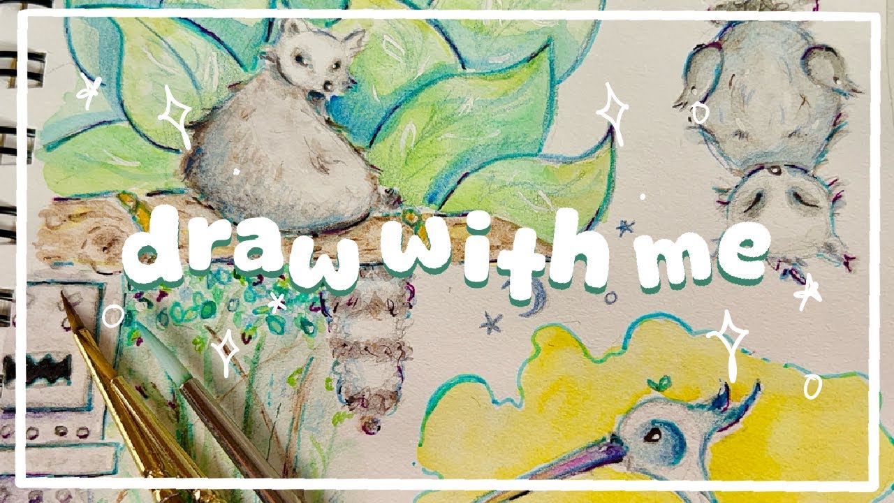 ART VLOG 🐻 Draw with me! Let’s paint cute animals together in a cozy ...