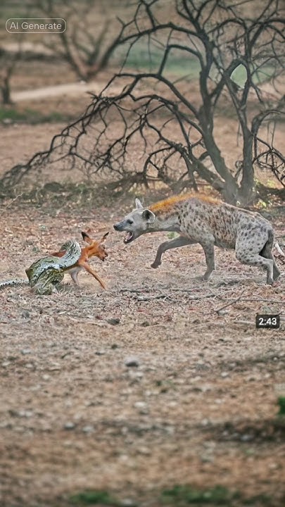 Impala Baby Tries to Escape Python and Hyena - YouTube