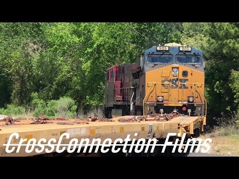 CP 8641 AC4400 & 905 ES44AH Heads NB On the Yard Lead Leading CSXT S541-15 Empty Flat Train ...