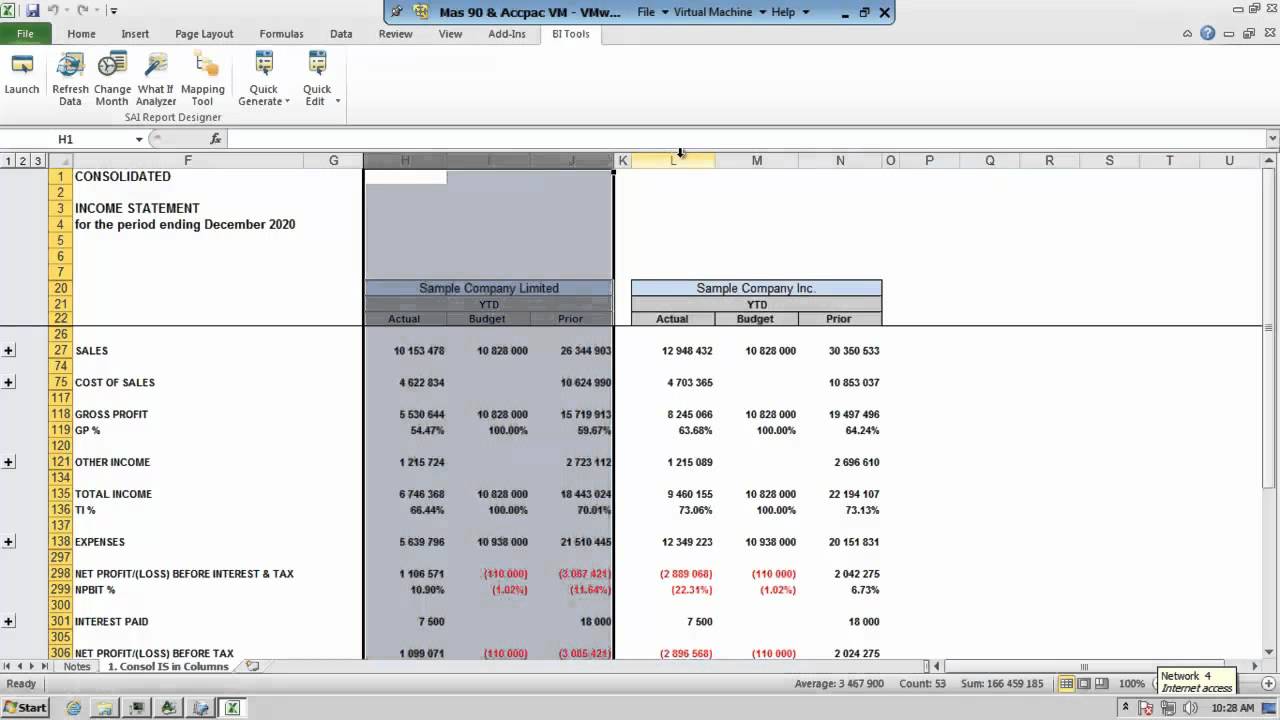 Sage ERP Accpac Intelligence Consolidation - YouTube
