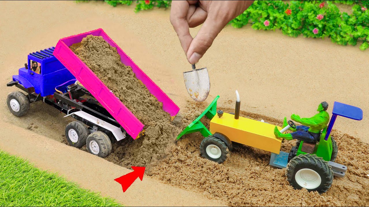 Diy mini truck trolley sand loading science project #2 | Diy tractor ...