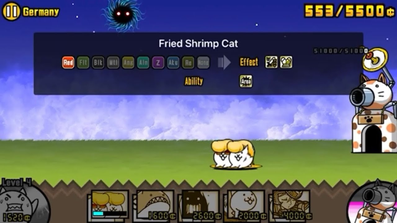 Battle Cats: Fried Shrimp Cat Showcase!! - YouTube