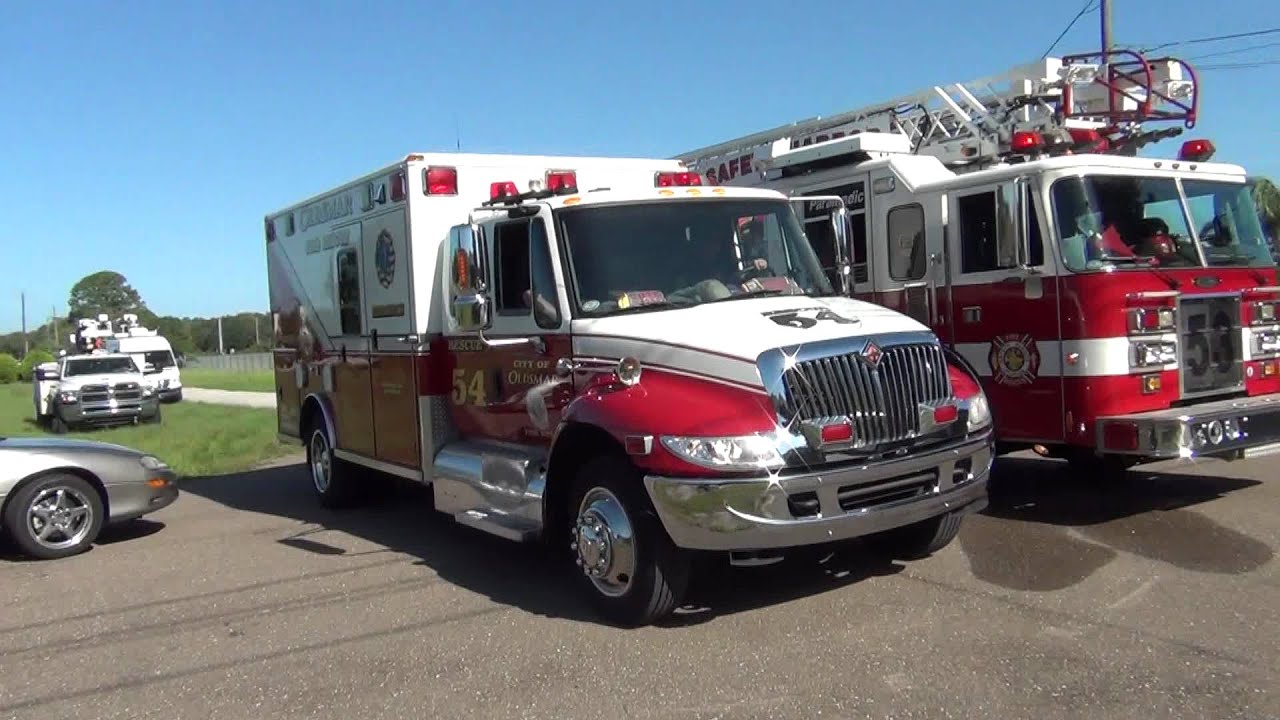 OLDSMAR FIRE RESCUE UNIT 54 DRIVING AWAY FROM HOUSE FIRE SCENE - YouTube