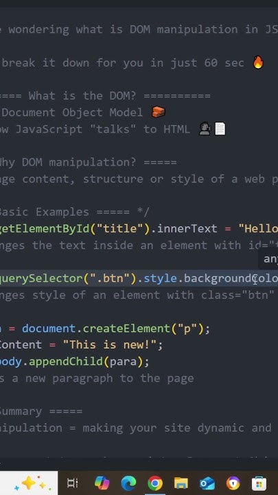 🤔What is the DOM in? JavaScript#JavaScript #DOMManipulation #WebDevelopment#Frontend # ...