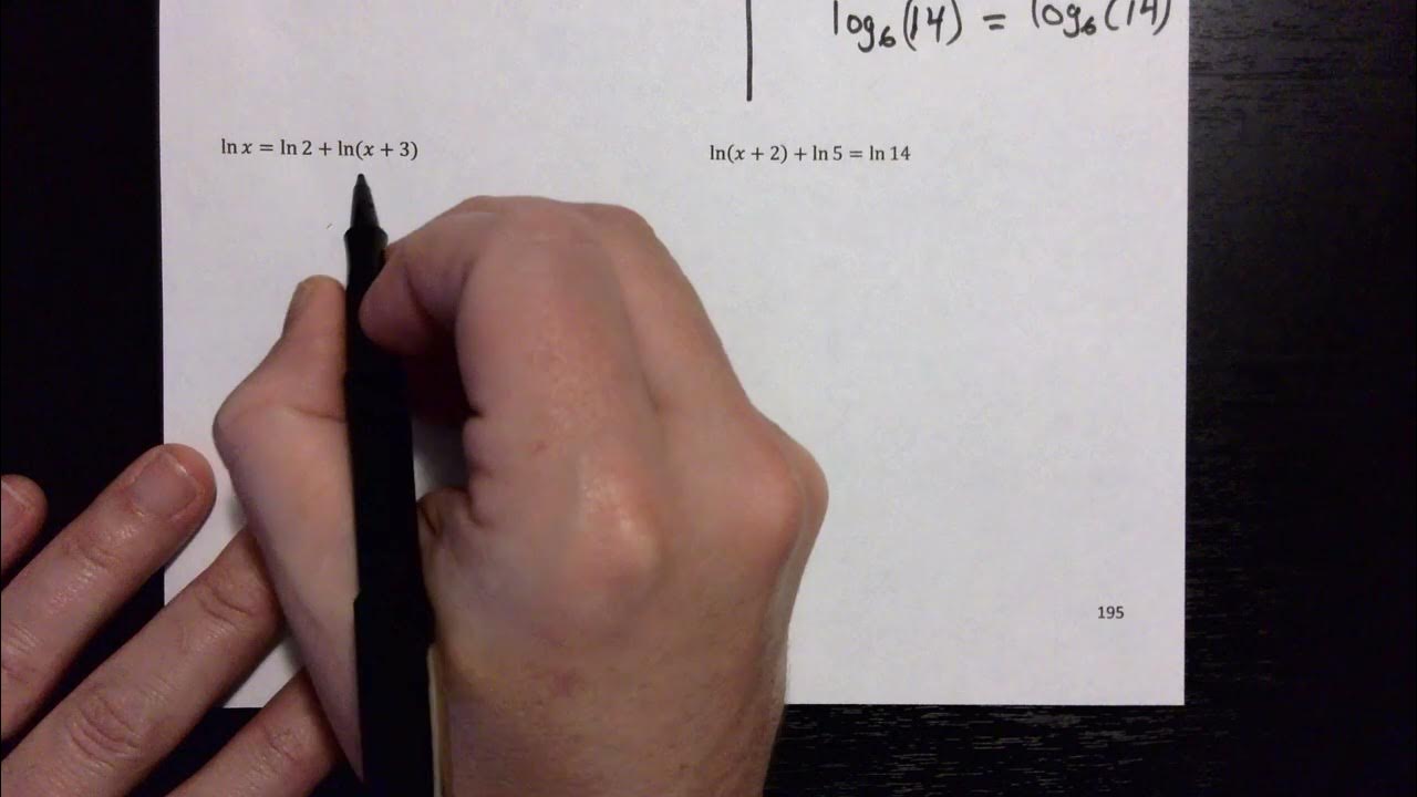 Solving an Equation Involving Logarithms on Both Sides (Problem Type 2) - YouTube