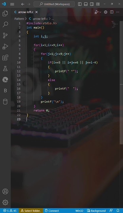 #shorts 🔥🔥 C Program Print Left Arrow using for loop & If-else. - YouTube