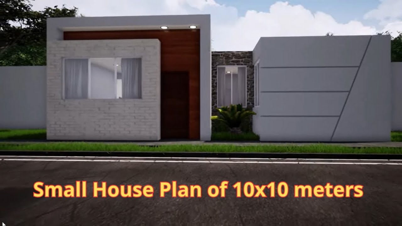 Small House Plan of 10x10 meters - YouTube