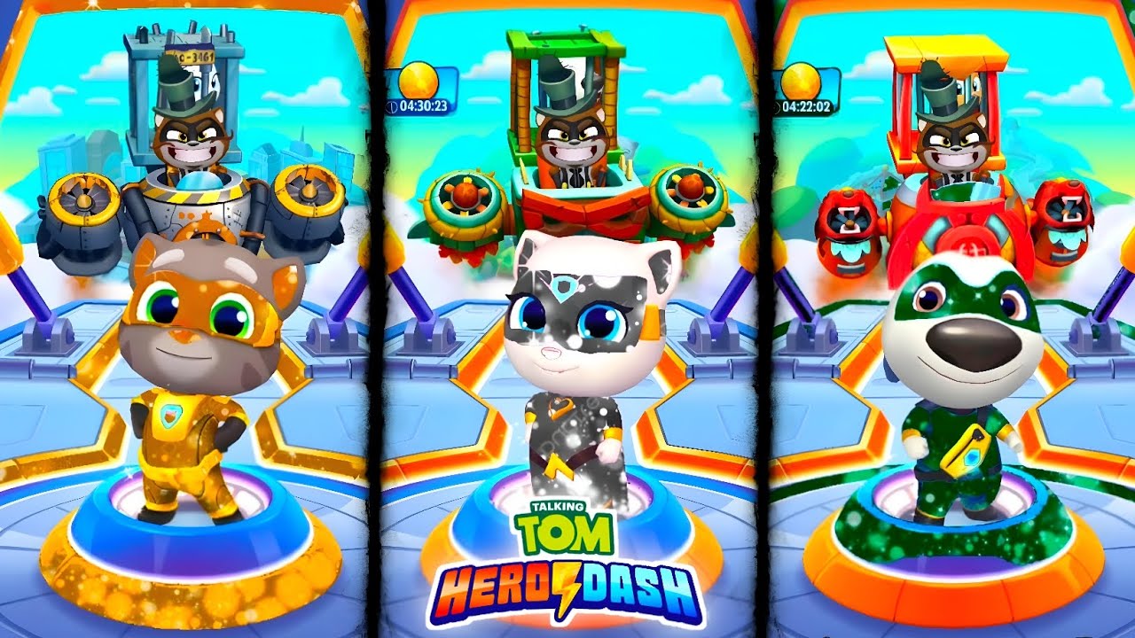 Talking Tom Hero Dash : New Design Suit Hero Tom, Hero Angela, Hero ...