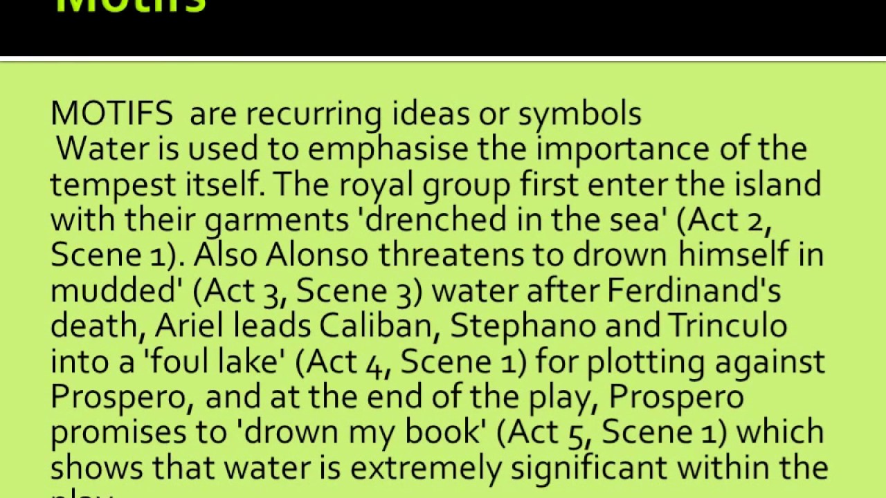 Shakespeare's The Tempest -Dramatic Techniques or devices - YouTube