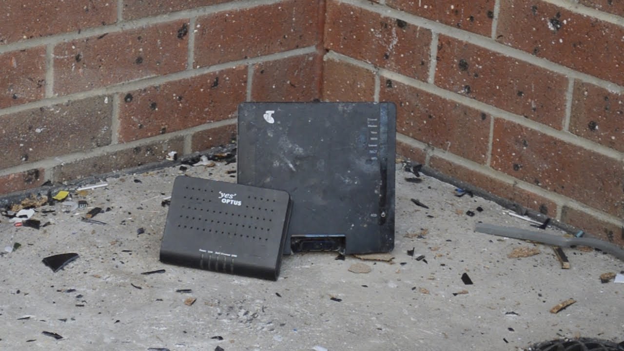 Smashing Two Modems - YouTube