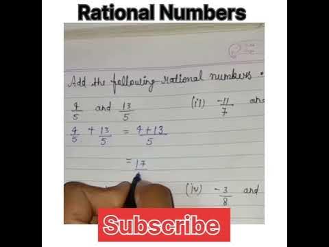 Addition of Rational Numbers | Class8th - YouTube
