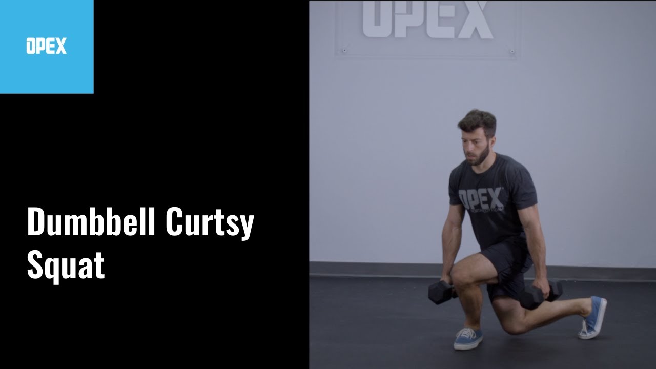 Dumbbell Curtsy Squat - YouTube