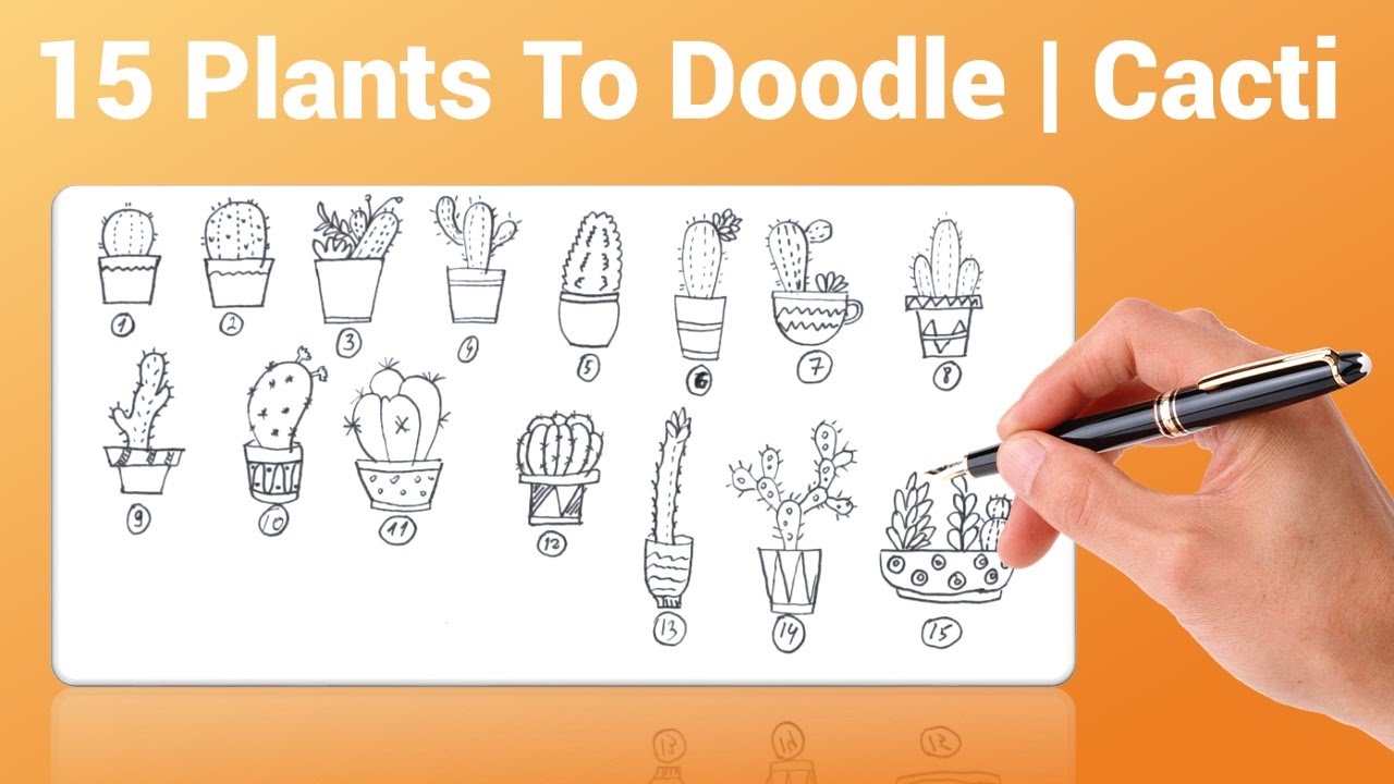 Doodle with Me . 15 Plants To Doodle | Cacti - YouTube