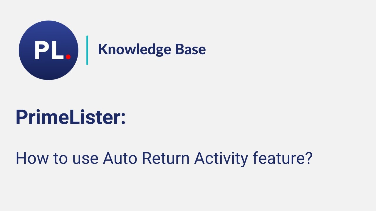 How To Use Auto Return Activity Feature YouTube How To Use Auto Return Activity Feature YouTube
