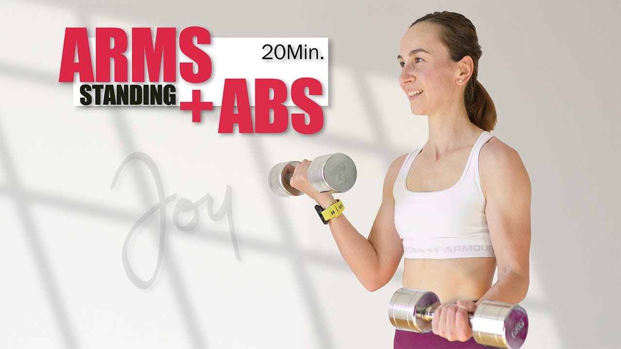20 Min Standing ARMS and CORE Workout with Dumbbells - YouTube