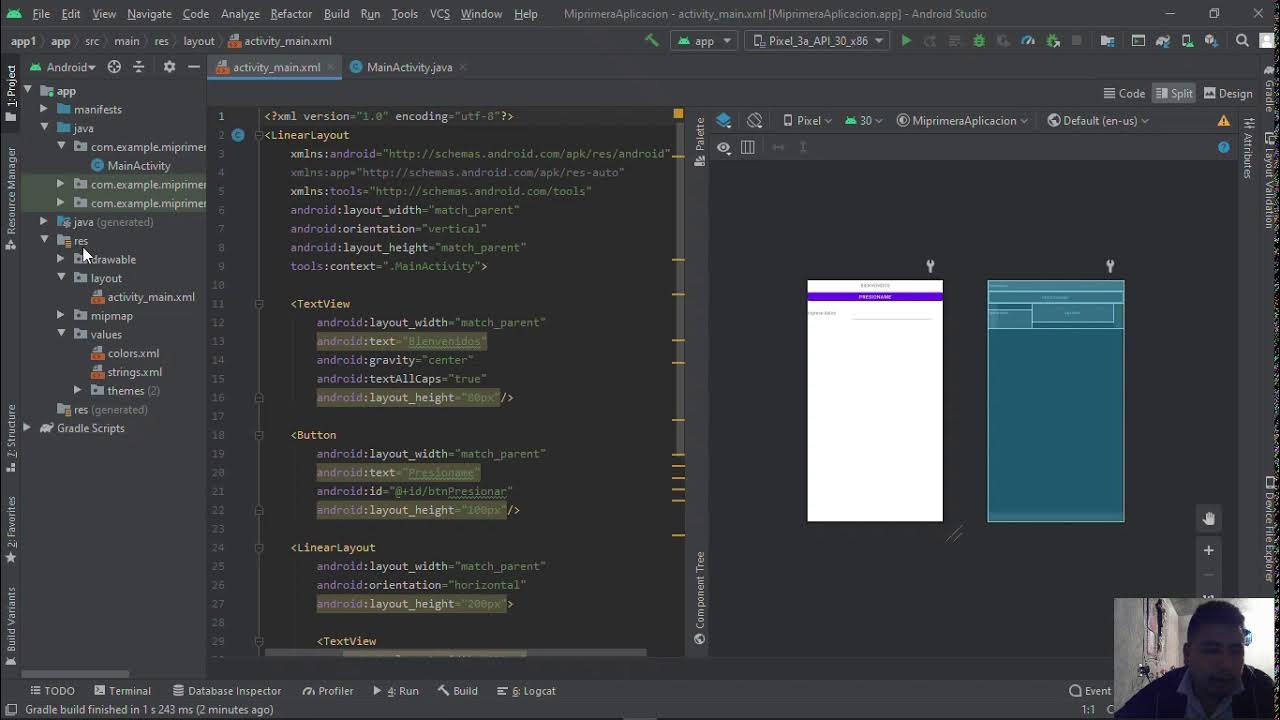 Prueba de emulador y práctica "Hola mundo" en Android Studio. - YouTube