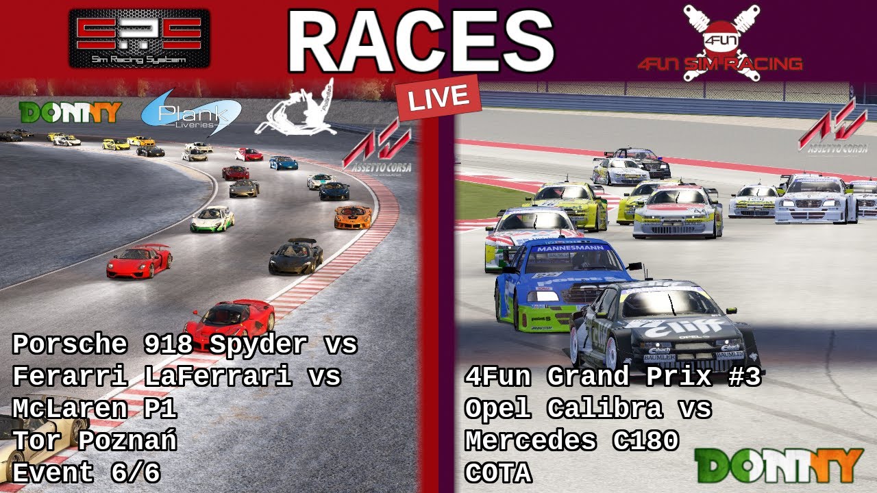 Live | SRS Race, Modern Super Cars, VIR Full, E6 | 4Fun GP 3, Opel vs ...