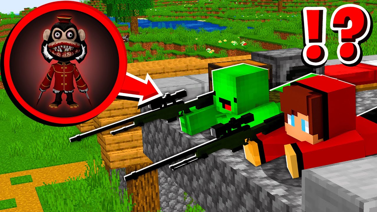 How Mikey and JJ Became Snipers to kill MONKEY.EXE - Maizen Minecraft ...