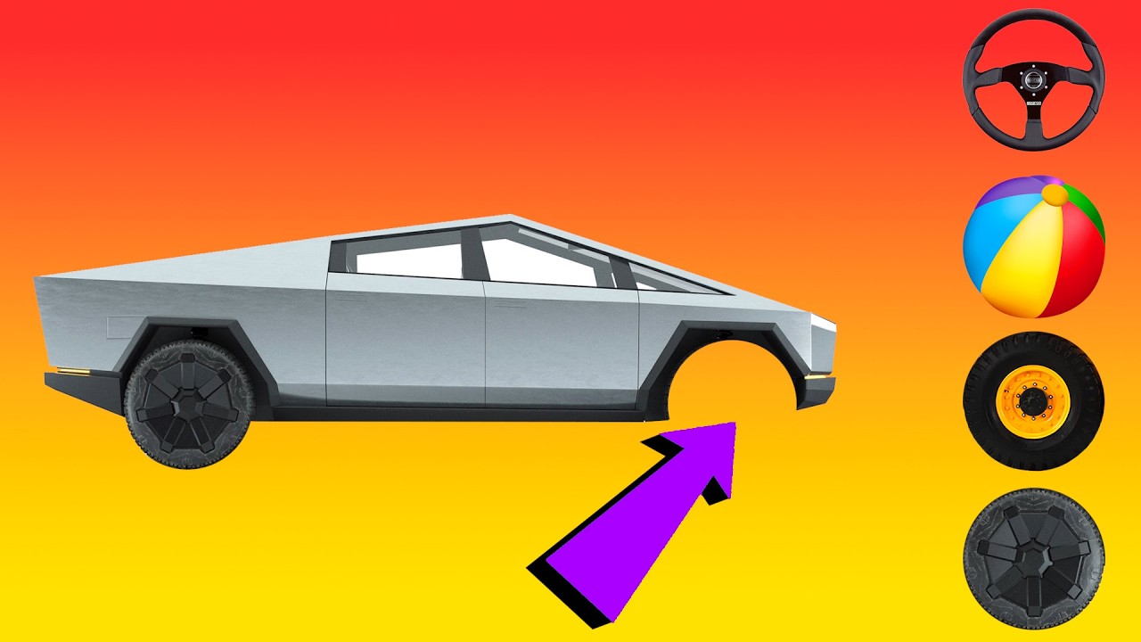 🚙 CORRECTLY GUESS THE TESLA CYBERTRUCK WHEEL PUZZLE MATCHING GAME - YouTube