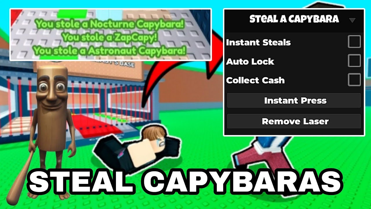 [NEW] 🔥STEAL A CAPYBARA🐇 SCRIPT | INSTANT STEAL | AUTO LOCK🔒 | 🔮REMOVE LASERS | KEYLESS - YouTube