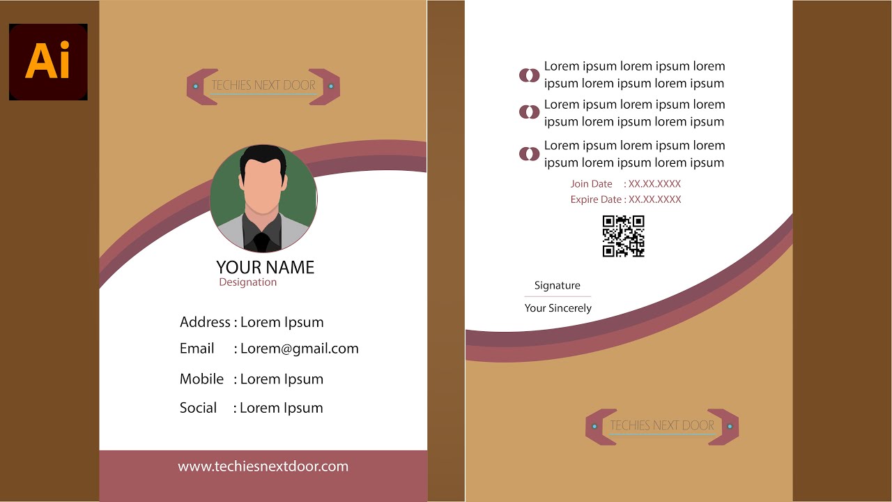 Make ID Card in Adobe illustrator cc 2018 | Create ID Card | ID Card ...