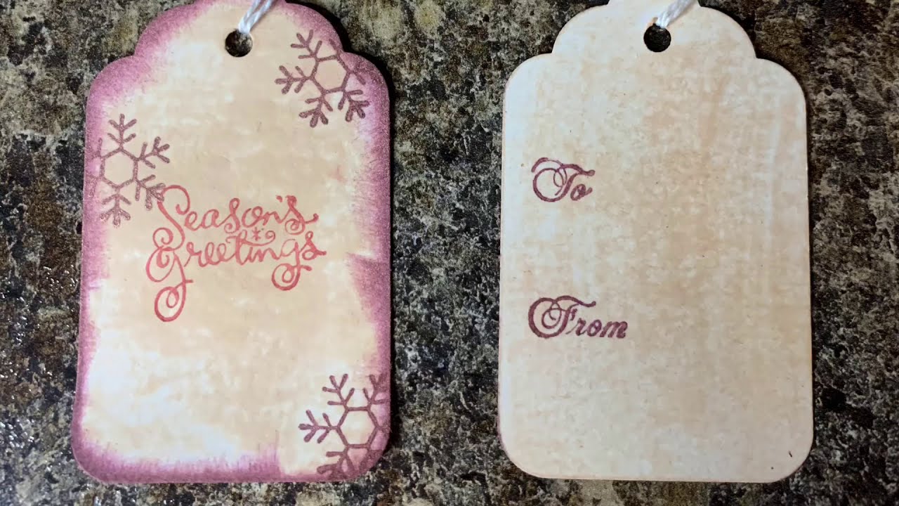 Hand stamped Christmas gift tags - YouTube