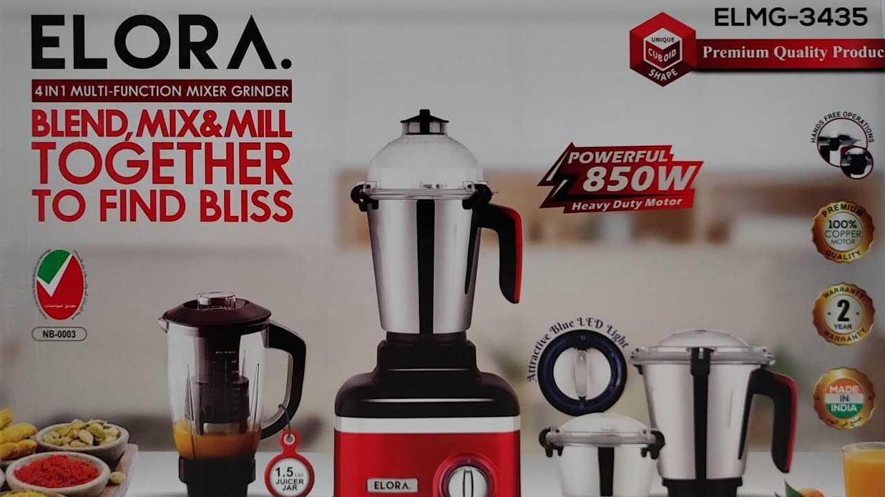Elora 4in1 MULTI FUNCTION MIXER GRINDER (ELMG-3435)UNBOXING - YouTube