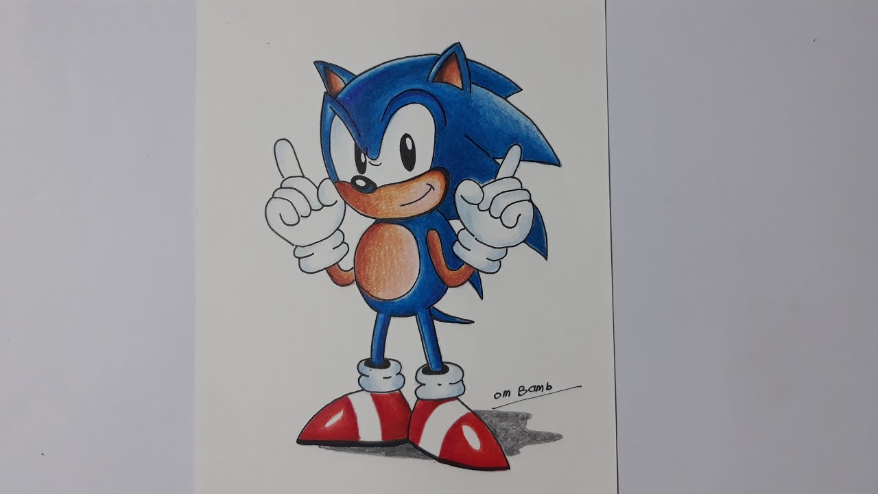 Cara menggambar Sonic / How to draw Sonic Step by Step - YouTube