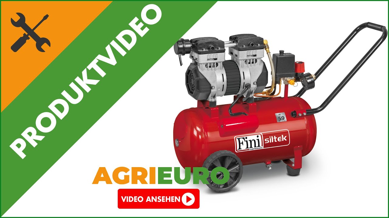 Produktvideo Fini Siltek TB 24 - Elektrischer Kompressor - 24 L Tank - 8 Bar Betriebsdruck - YouTube