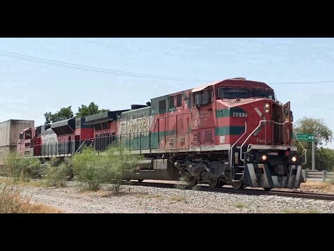 IMXMI Con Las FXE GE AC44CW #4517 EMD SD70ACe #4042 Con Remolques Planos De Trailers Línea T ...