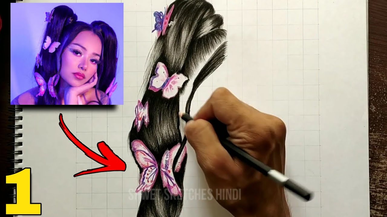 How To Draw Bella Poarch Step By Step | Realtime 1 | Shwet Sketches ...