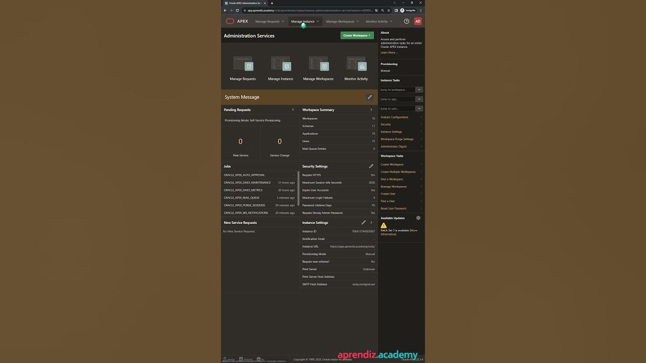 Habilita el SQL Developer Web en Oracle APEX 23 #coding #orclapex - YouTube
