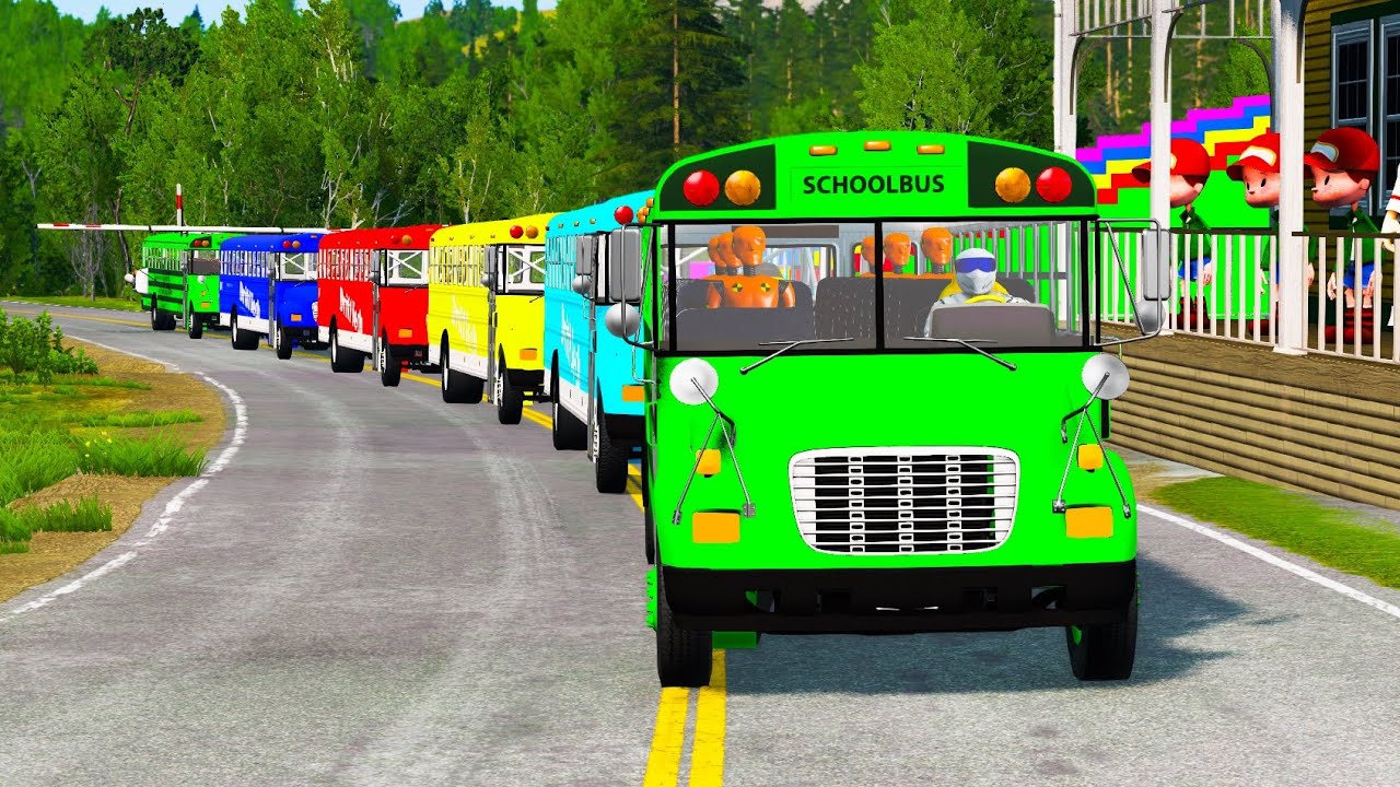 This School Bus DRIVES Over Giant Speed Bumps in BeamNG Drive! - YouTube